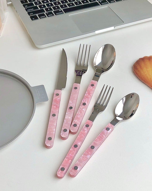 10-Pcs Sleek Modern Pinky Flatware Silverware Flatware Set – The Good ...