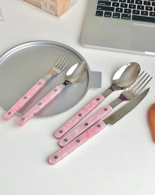 10-Pcs Sleek Modern Pinky Flatware Silverware Flatware Set – The Good ...